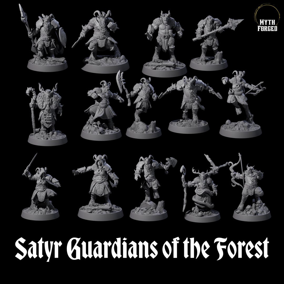 Satyr Guardians of the Forest Miniature for D&D, Dungeons and Dragons ...
