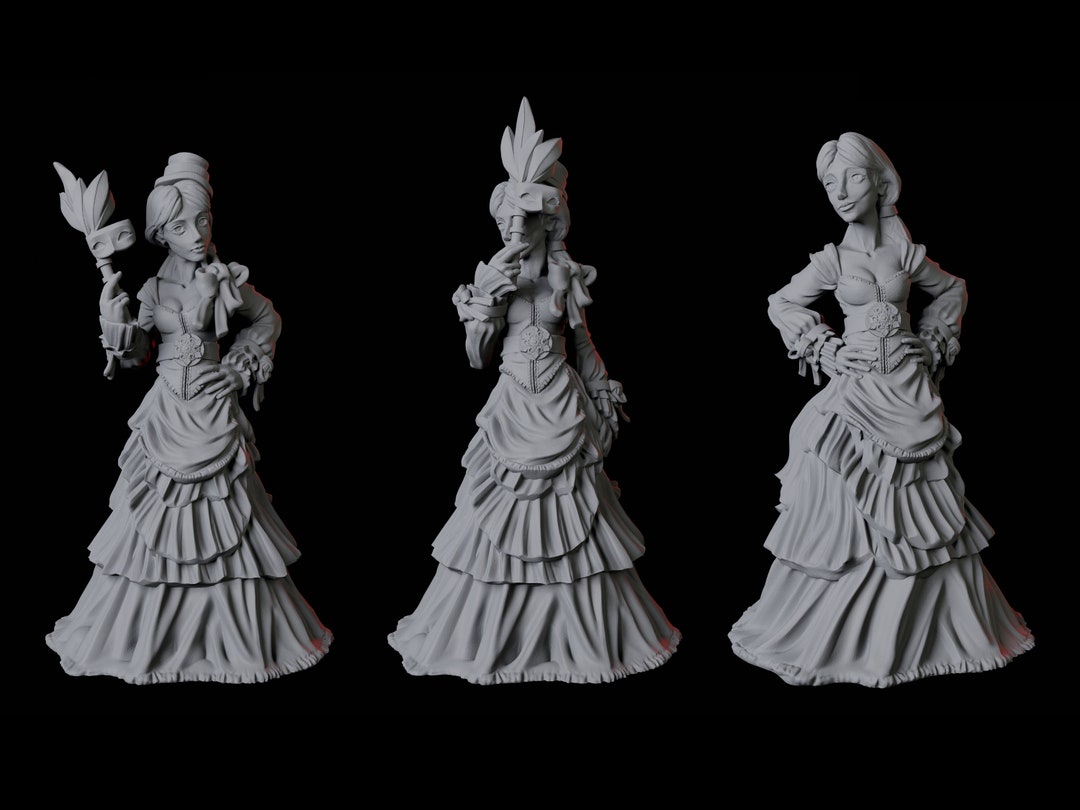 Masquerade Ball Ladies Miniature for D&D, Dungeons and Dragons ...