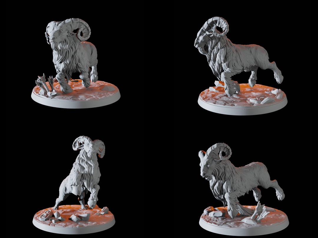 Giant Ram Miniatures for D&D, Dungeons and Dragons, Pathfinder and Many ...