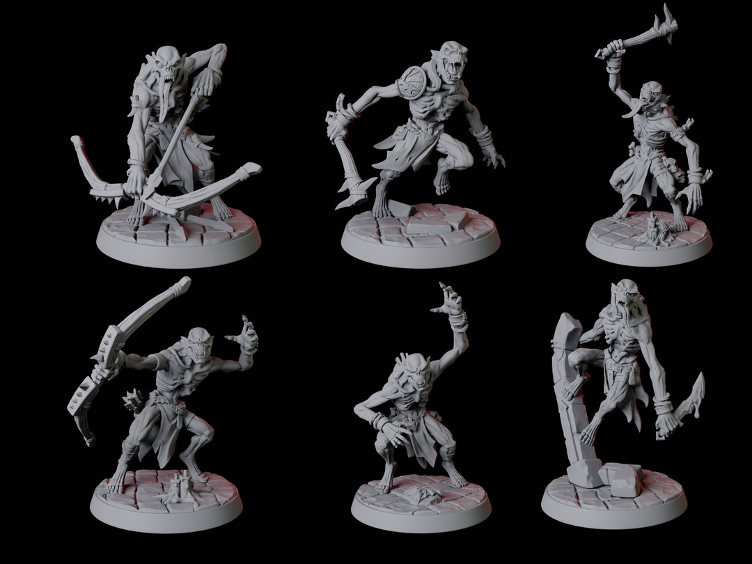 Six Creeping Ghoul Miniatures for D&D, Dungeons and Dragons, Pathfinder ...