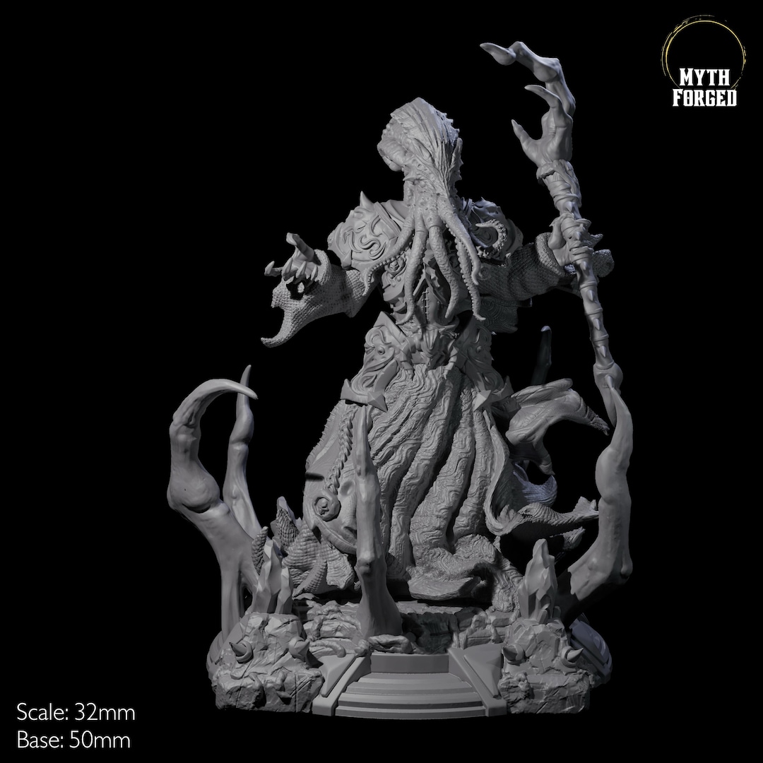 Despicable Mind Flayer or Illithid Wizard Miniature for D&D, Dungeons and Dragons, Pathfinder ...