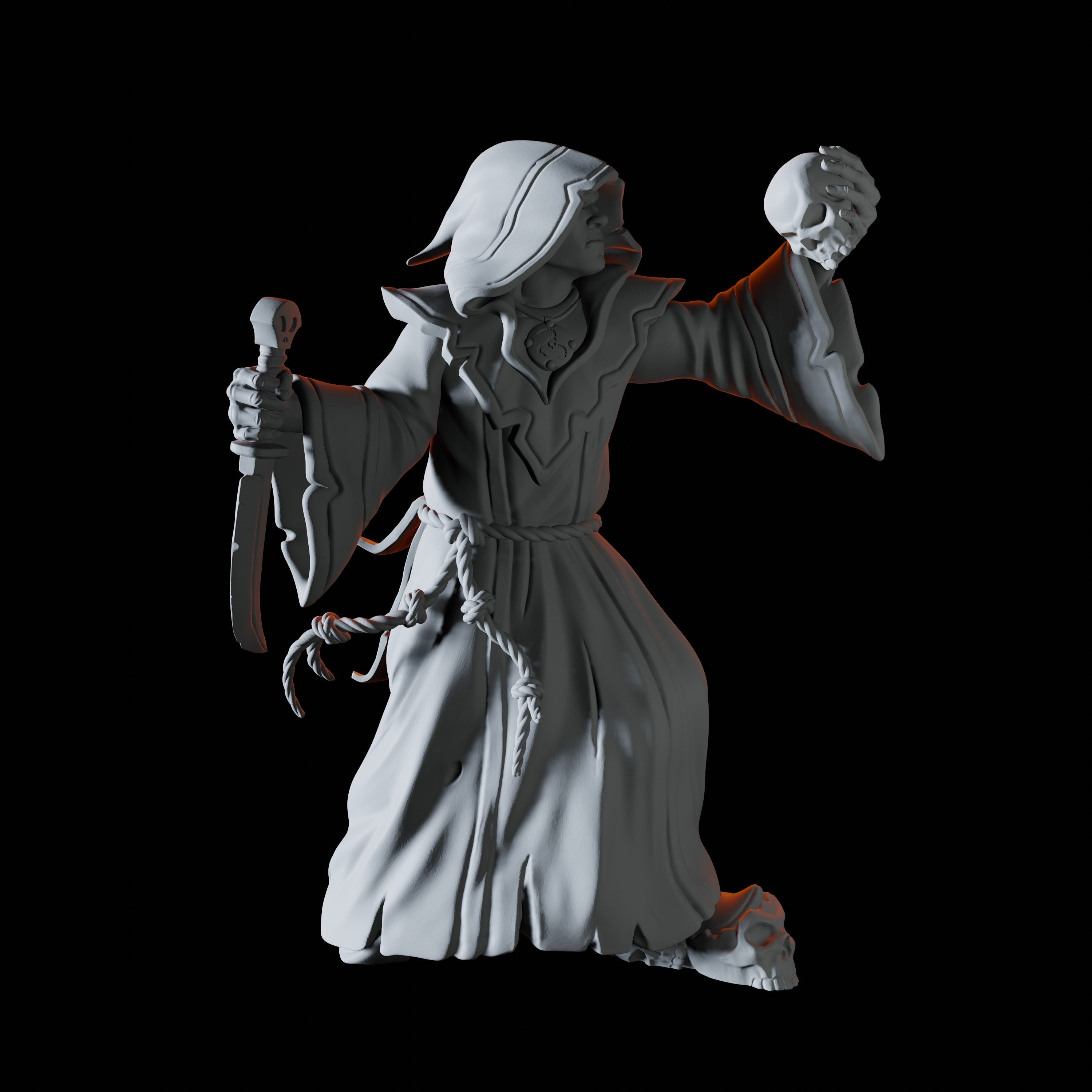 Cultist With Skull Miniature for D&D Dungeons and Dragons - Etsy