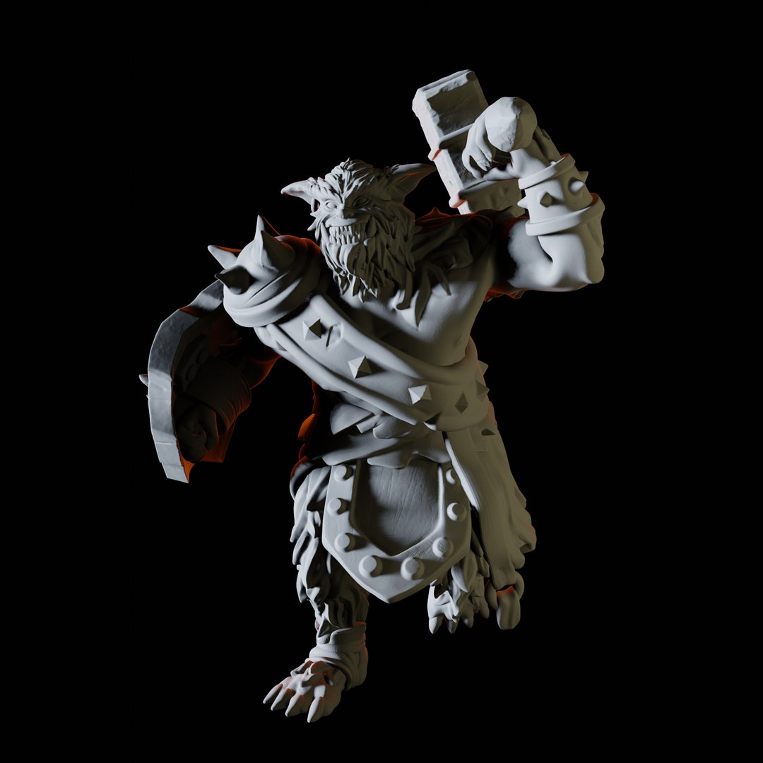 Bugbear Miniature With Hammer for D&D, Dungeons and Dragons, Pathfinder ...