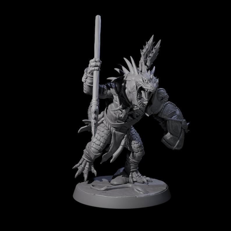 Six Spiky Lizardfolk Miniature for D&D, Dungeons and Dragons ...