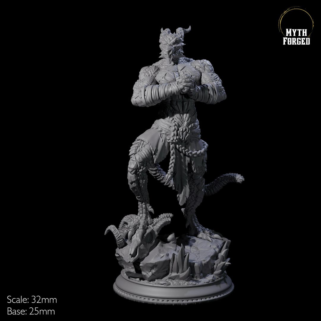 Wrapped Dragonborn Monk Miniature for D&D, Dungeons and Dragons ...