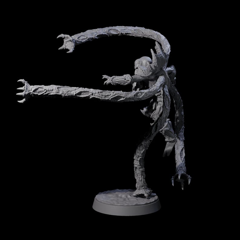 Tentacle Controlled Mind Flayer Striker Miniature for D&D, Dungeons and ...