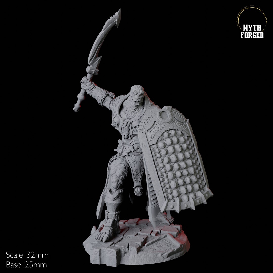 Saurian or Lizardfolk War Priest Miniature A for D&D, Dungeons and ...