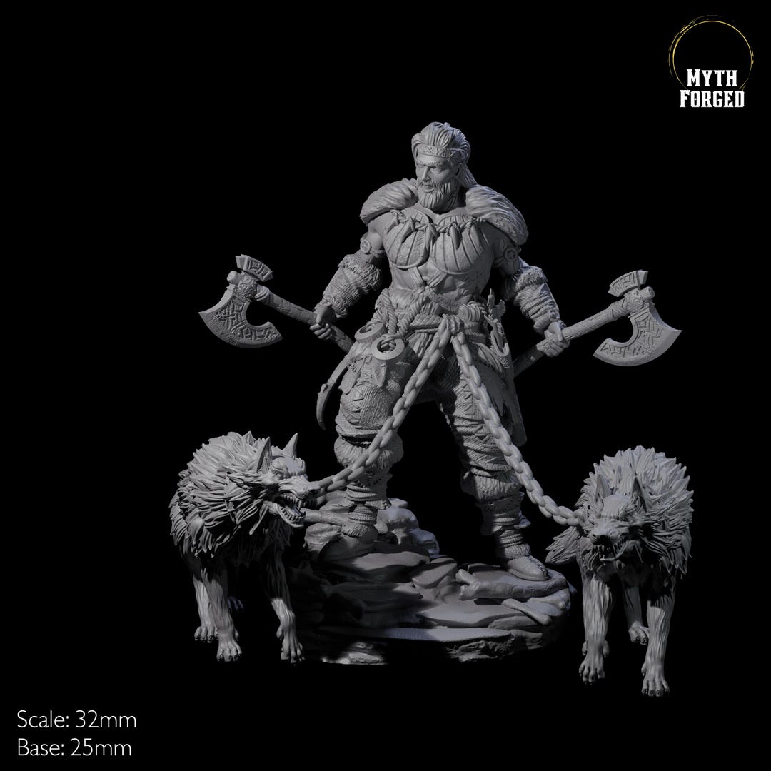 Northern Tribesman Keeper of the Hounds or Dogs Miniature - D&D ...