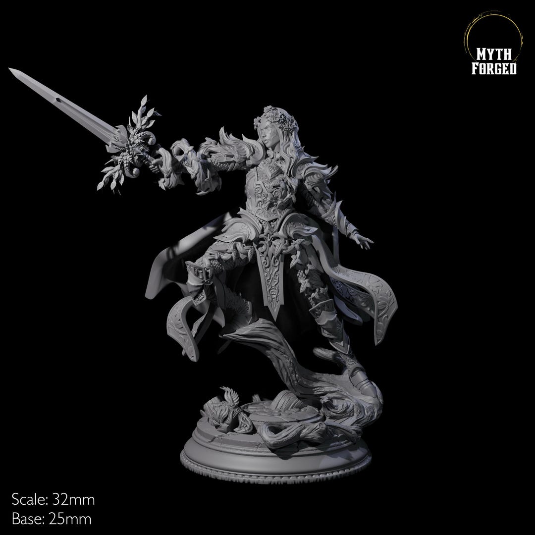 Female Tree or Nature Knight Miniature for D&D, Dungeons and Dragons ...