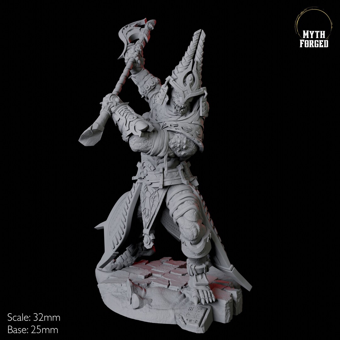 Saurian or Lizardfolk War Priest Miniature B for D&D, Dungeons and ...