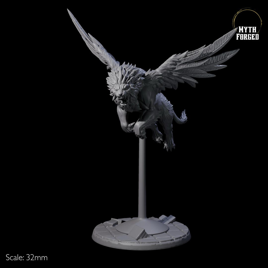 Majestic Winged Lion A Miniature for D&D, Dungeons and Dragons ...