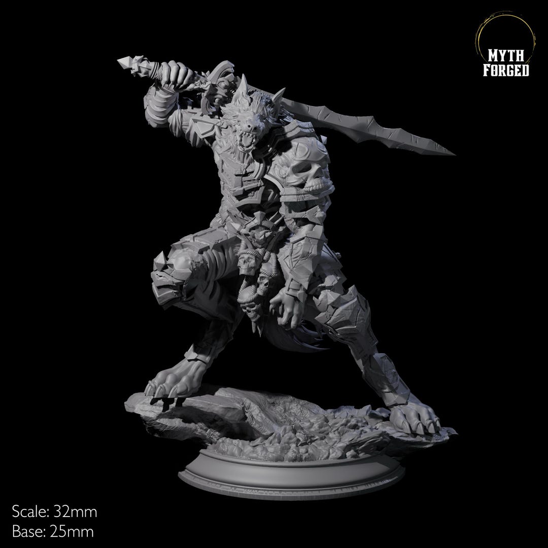 Poised Werewolf Fighter Miniature for D&D, Dungeons and Dragons ...