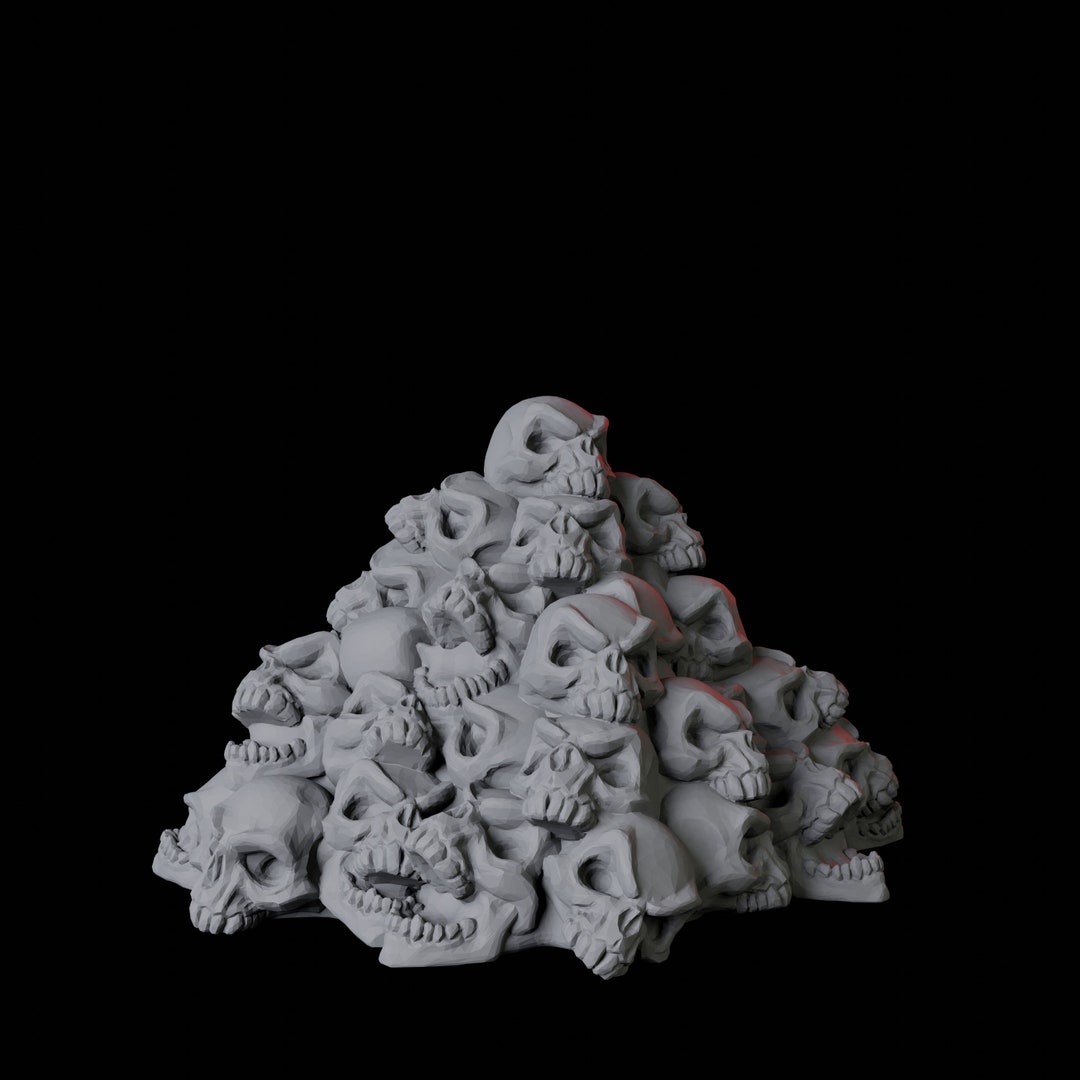 Pile of Skulls Scatter Terrain Miniature for D&D, Dungeons and Dragons ...