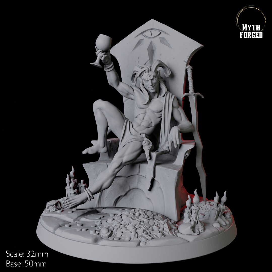 Lounging Incubus Devil or Demon Pinup Miniature for D&D, Dungeons and ...