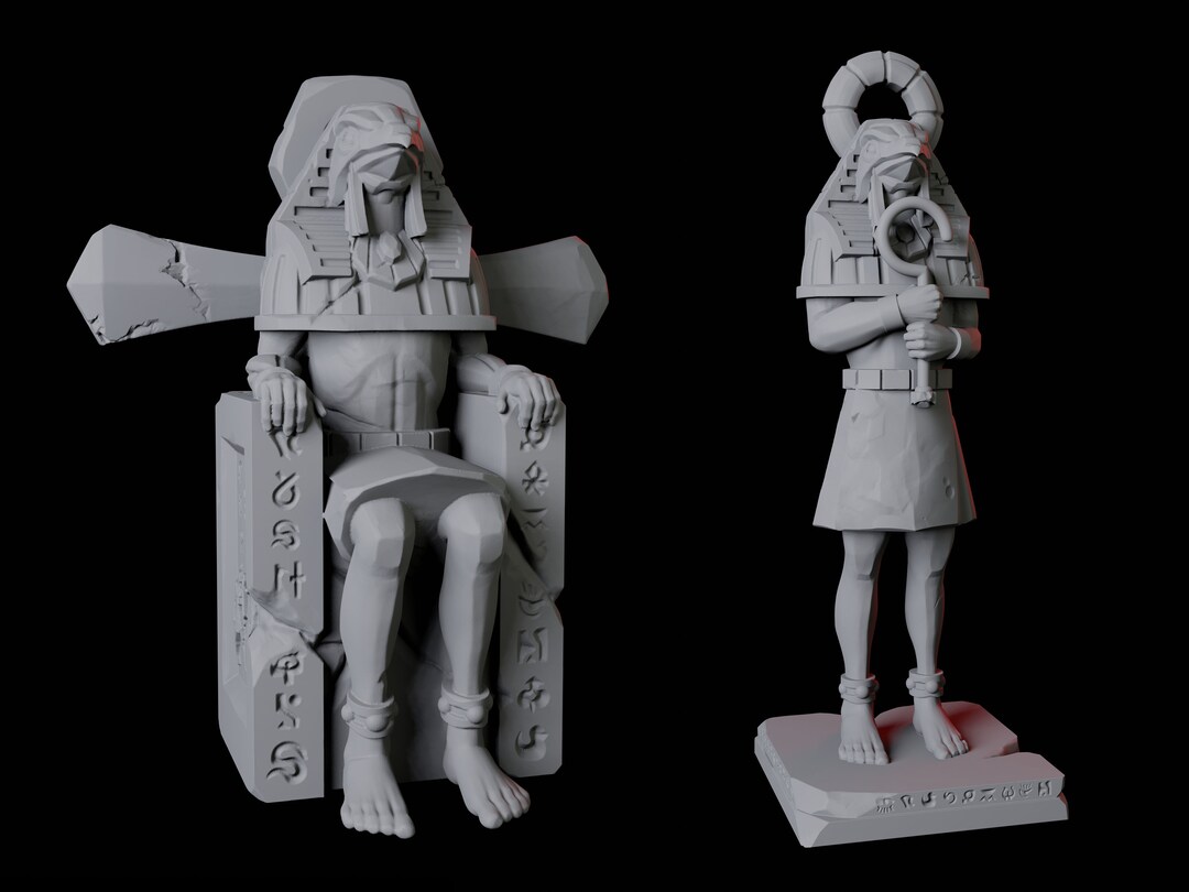 Horus Egyptian God Statues Set of 2 Miniatures for D&D - Etsy