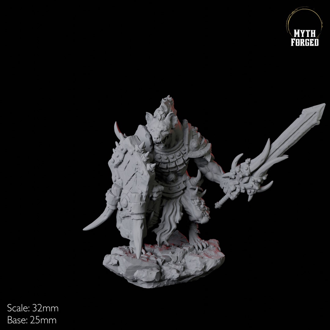 Gnoll Scout Miniature B for D&D, Dungeons and Dragons, Pathfinder and ...