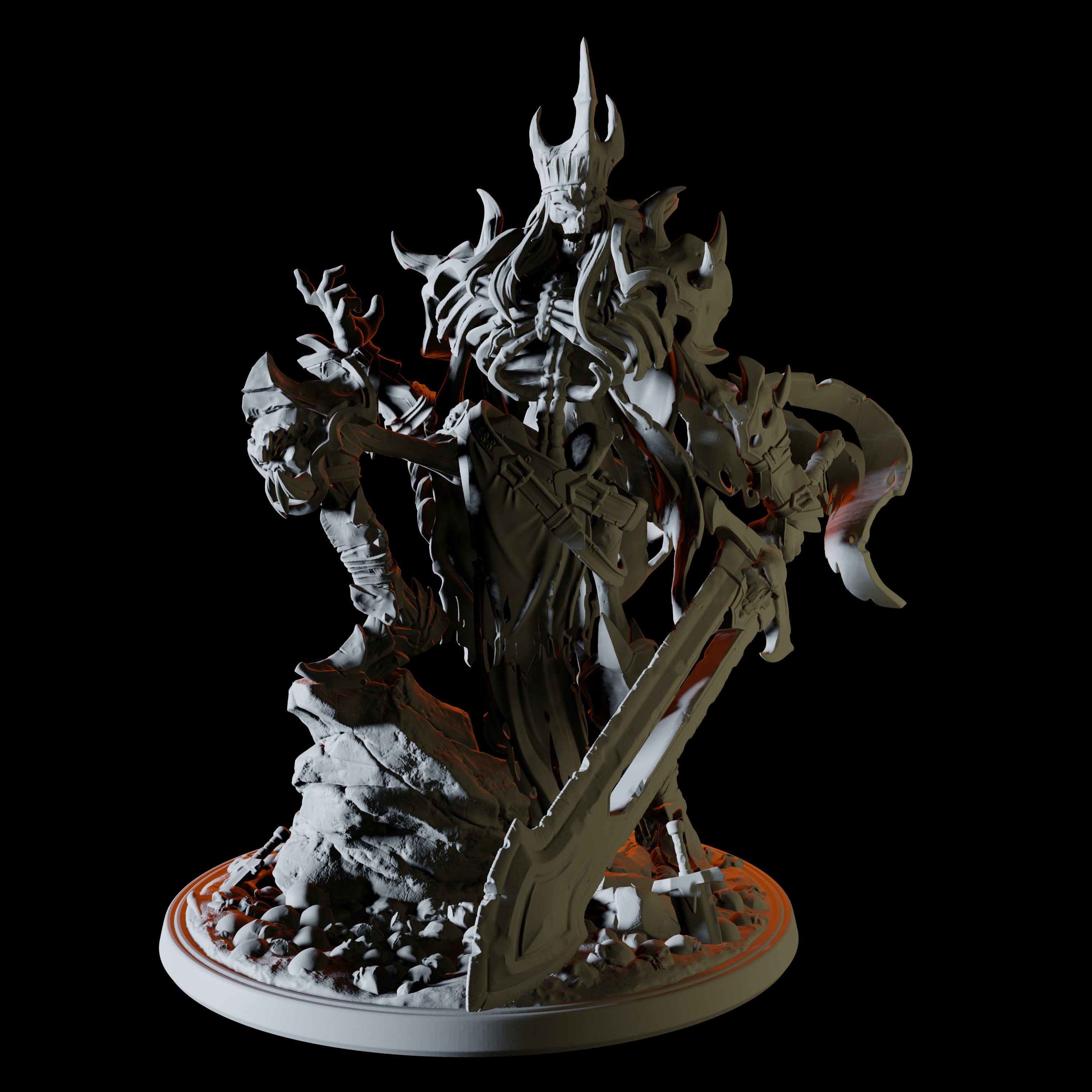 Undead Skeleton King Miniature for D&D, Dungeons and Dragons ...