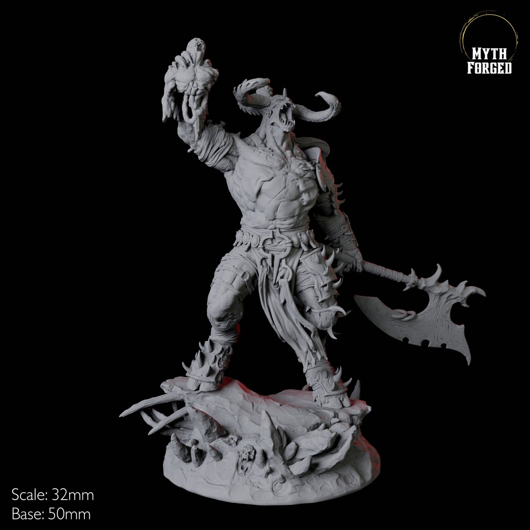 Savage Roru Demon Miniature B for D&D, Dungeons and Dragons, Pathfinder ...