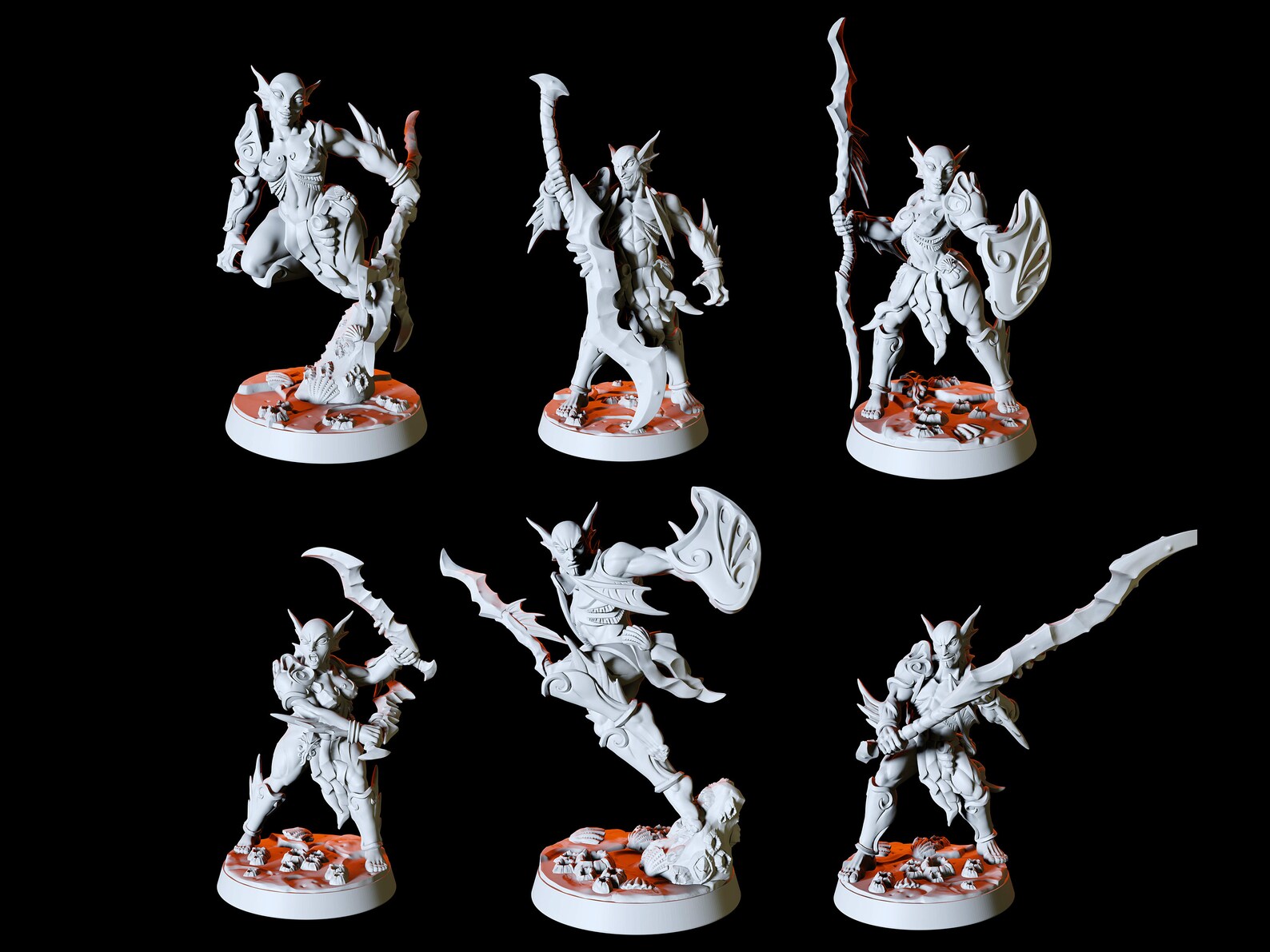 Six Sea Elf or Merfolk Miniatures for D&D Dungeons and - Etsy Canada