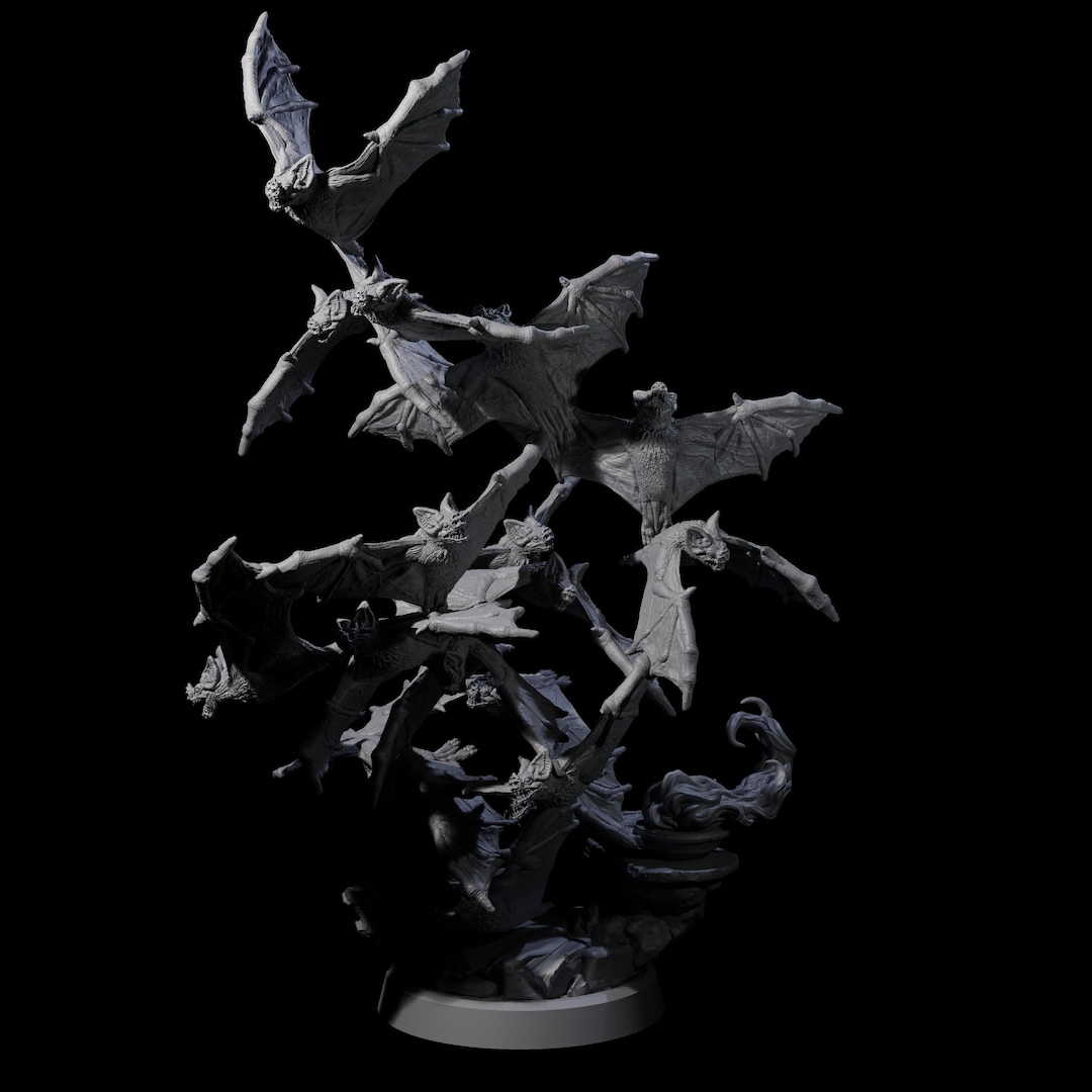 Flapping Swarm of Vampire Bats Miniature for D&D, Dungeons and Dragons ...
