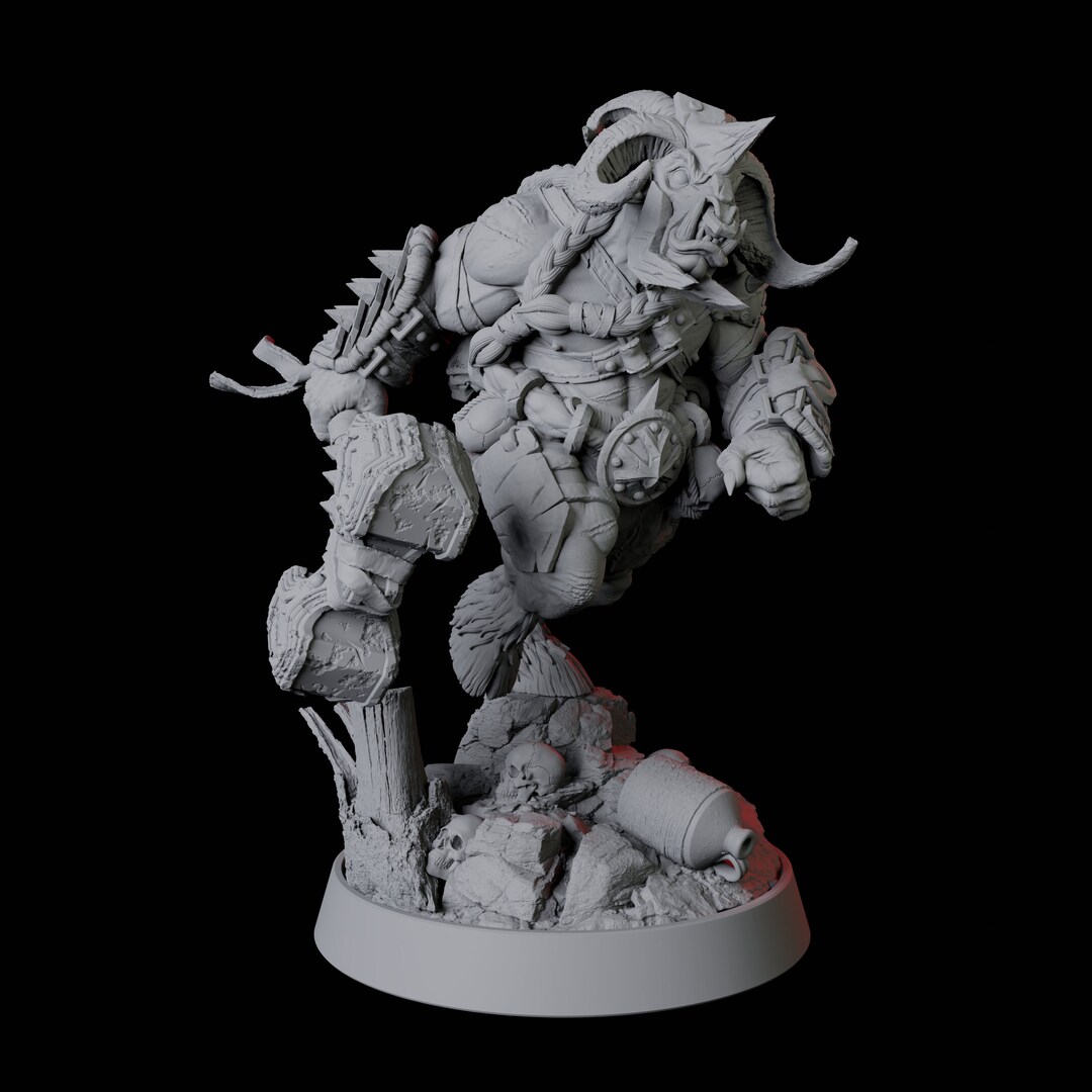 Charging Minotaur Miniature for D&D, Dungeons and Dragons, Pathfinder ...