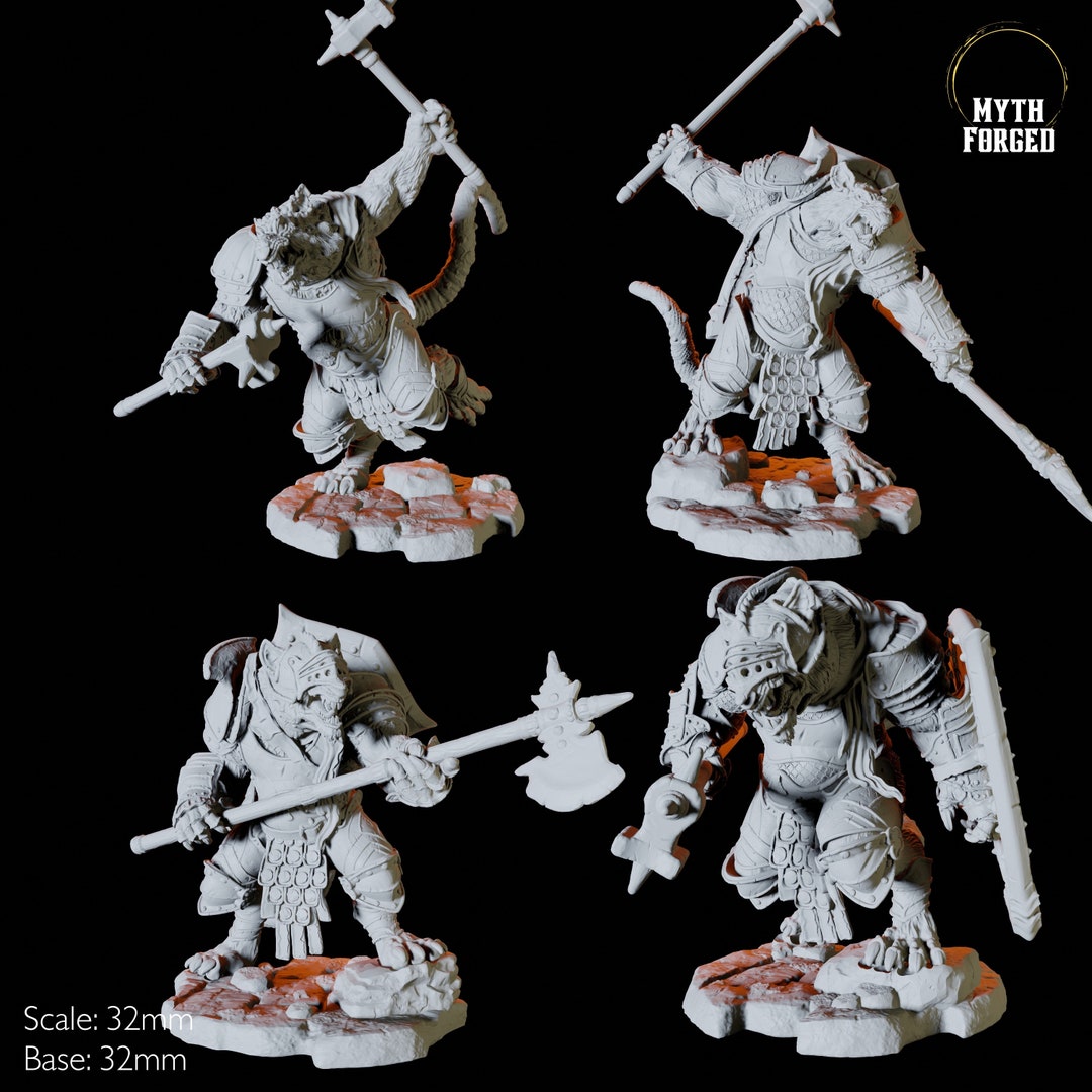 Four Ratfolk Warrior Miniatures for D&D, Dungeons and Dragons ...