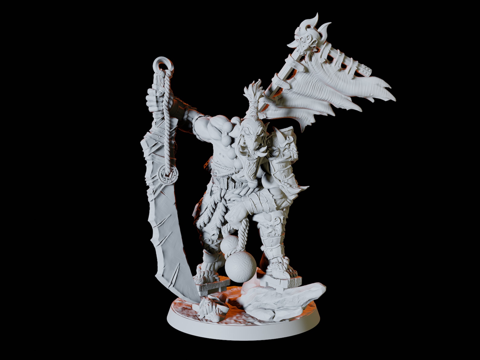 Orc or Ogre Warchief Boss Fighter Clan Leader Miniature for | Etsy