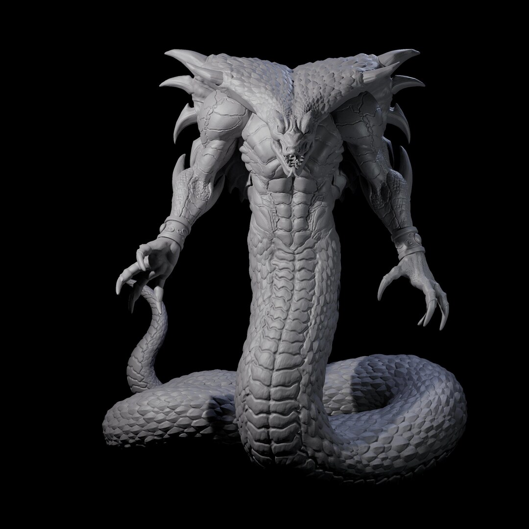 Risen Naga Lord Miniature for D&D, Dungeons and Dragons, Pathfinder and ...