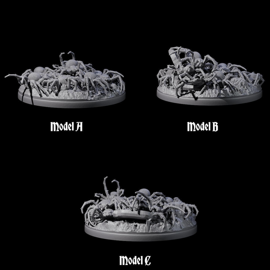 Three Grim Spider Swarms Miniature for D&D, Dungeons and Dragons ...