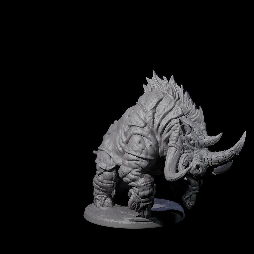 Buy Tundra Rhino D Miniature for D&D, Dungeons and Dragons, Pathfinder ...