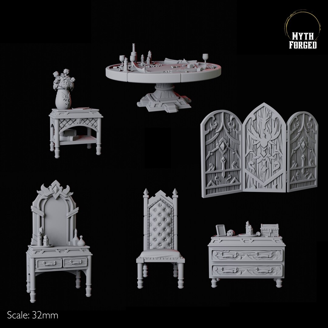 Castle Bedroom Scatter Terrain Miniature for D&D, Dungeons and Dragons ...