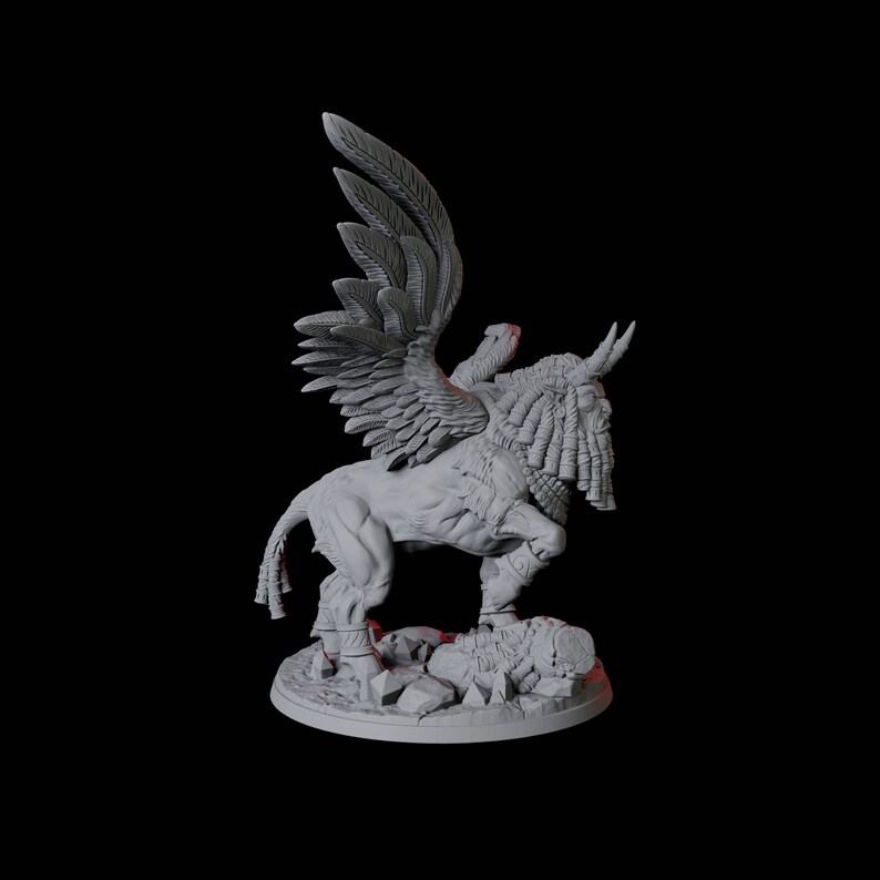 Winged Lamassu Bull Miniature for D&D, Dungeons and Dragons, Pathfinder ...