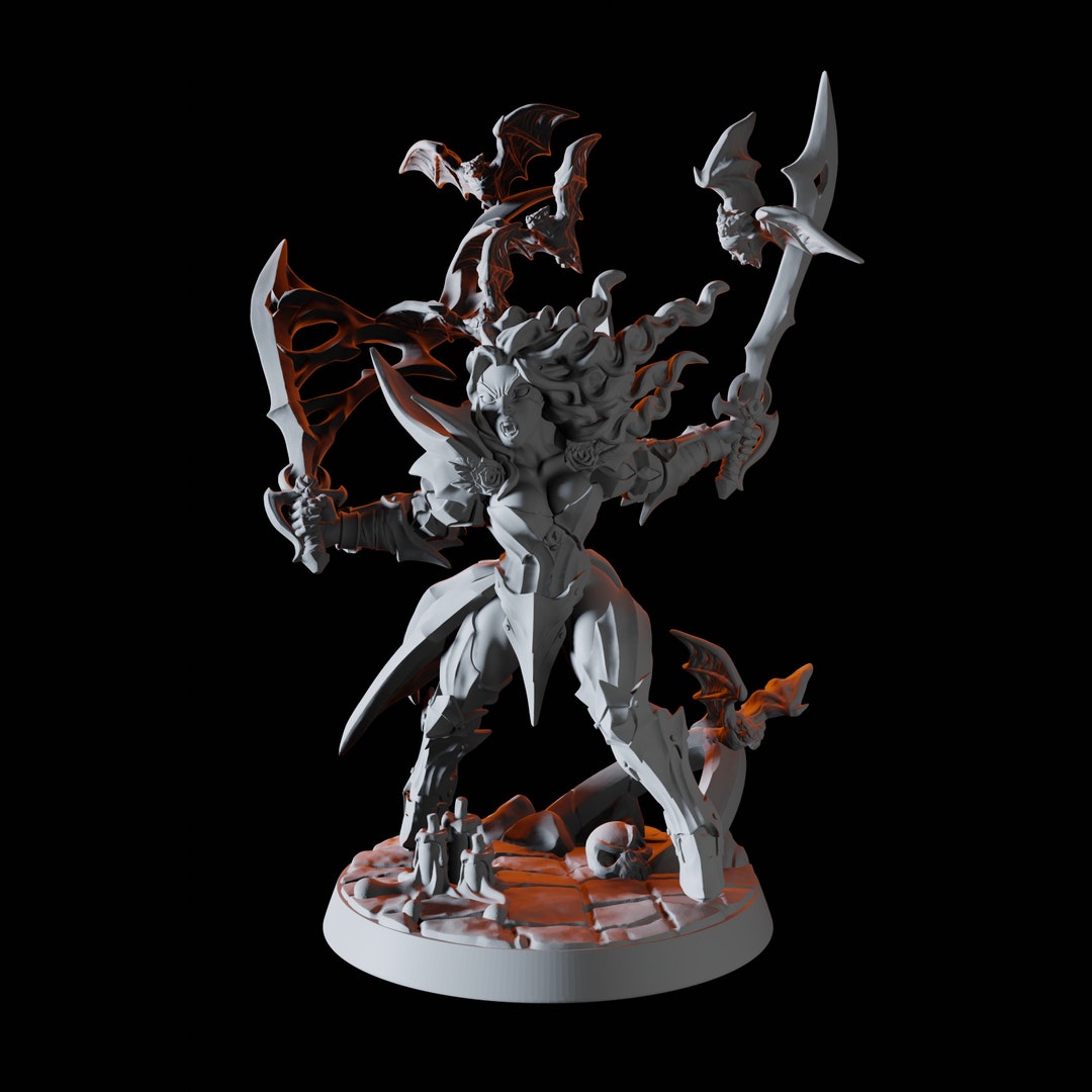 Female Vampire Warrior Miniature for D&D, Dungeons and Dragons ...
