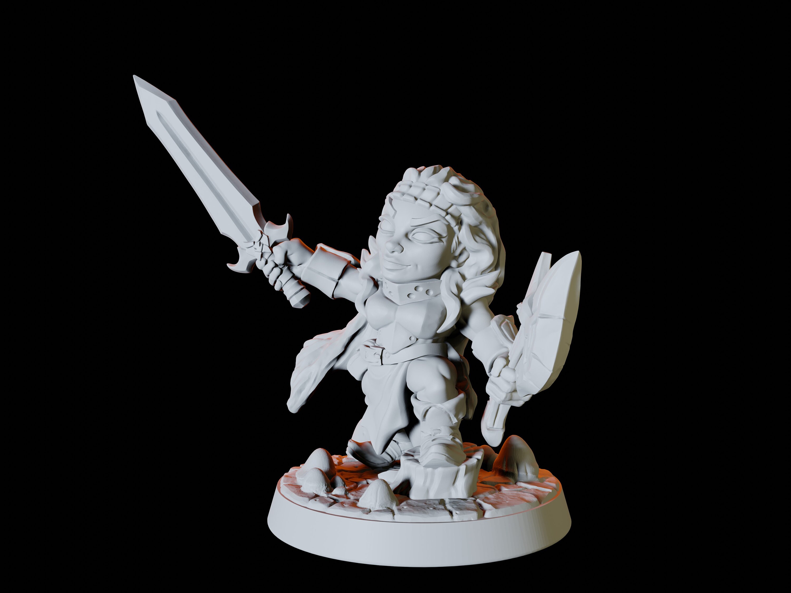 Gnome Female Fighter or Barbarian Miniature for D&D, Dungeons and ...