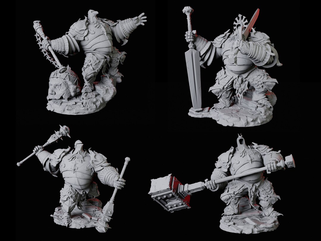 Four Hulking Animated Armour Miniatures for D&D, Dungeons and Dragons ...