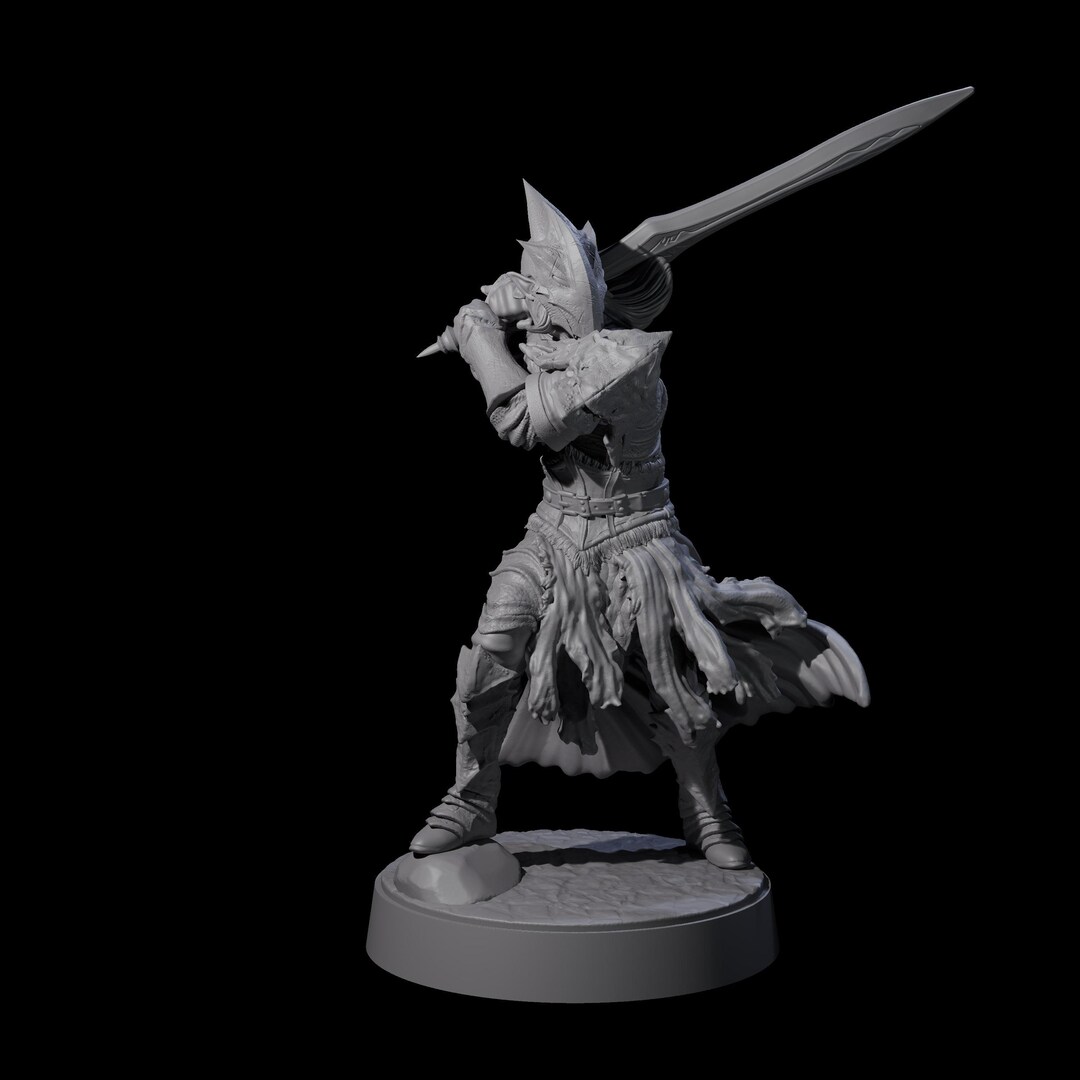 Full Helm Elf Blademaster D Miniature for D&D, Dungeons and Dragons ...