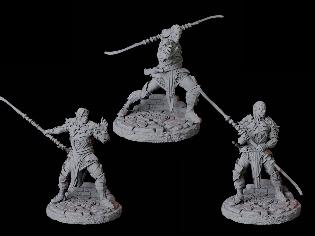 Three Dark Elf or Drow Fighters for D&D, Dungeons and Dragons ...