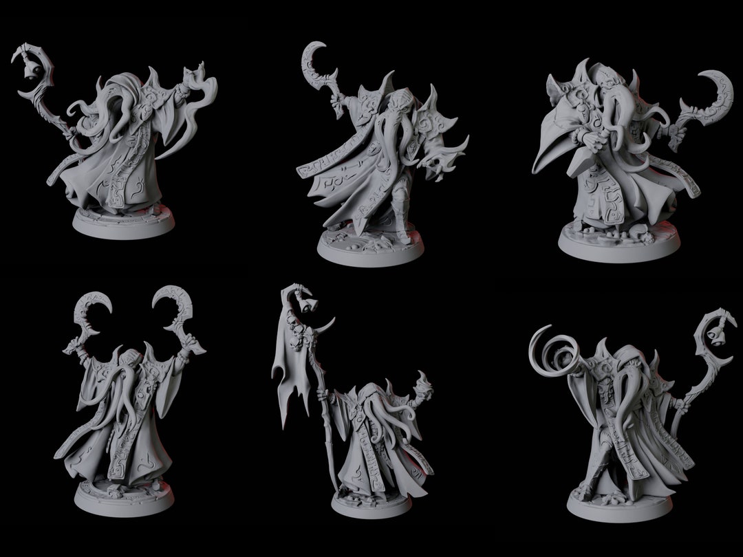 Six Mind Flayer or Illithid Miniatures for D&D, Dungeons and Dragons ...