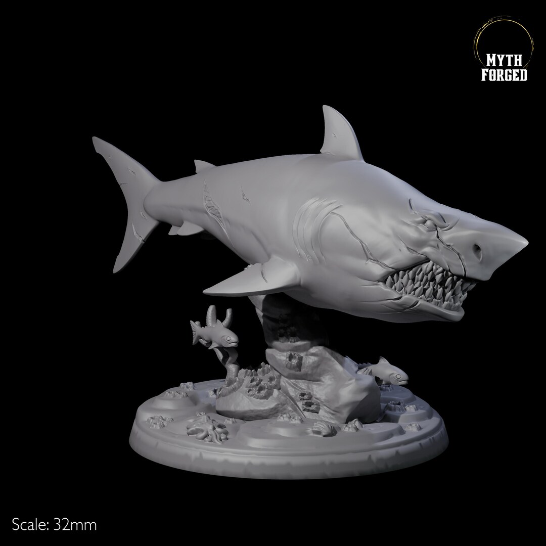 Toothy Giant Shark Great White Miniature D for D&D, Dungeons and ...