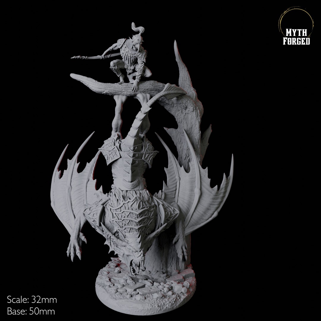 Vampire Spawn Giant Bat Rider Miniature D for D&D, Dungeons and Dragons ...