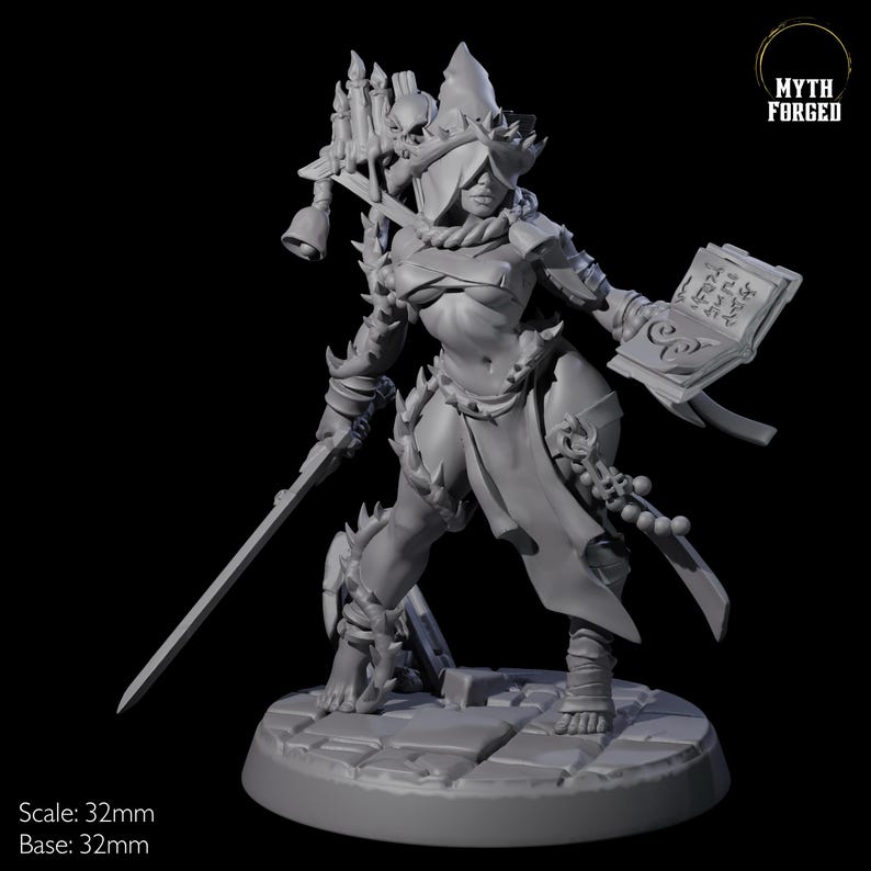 Sexy, Pin up Human Female Cultist or Spellcaster Miniature for D&D ...