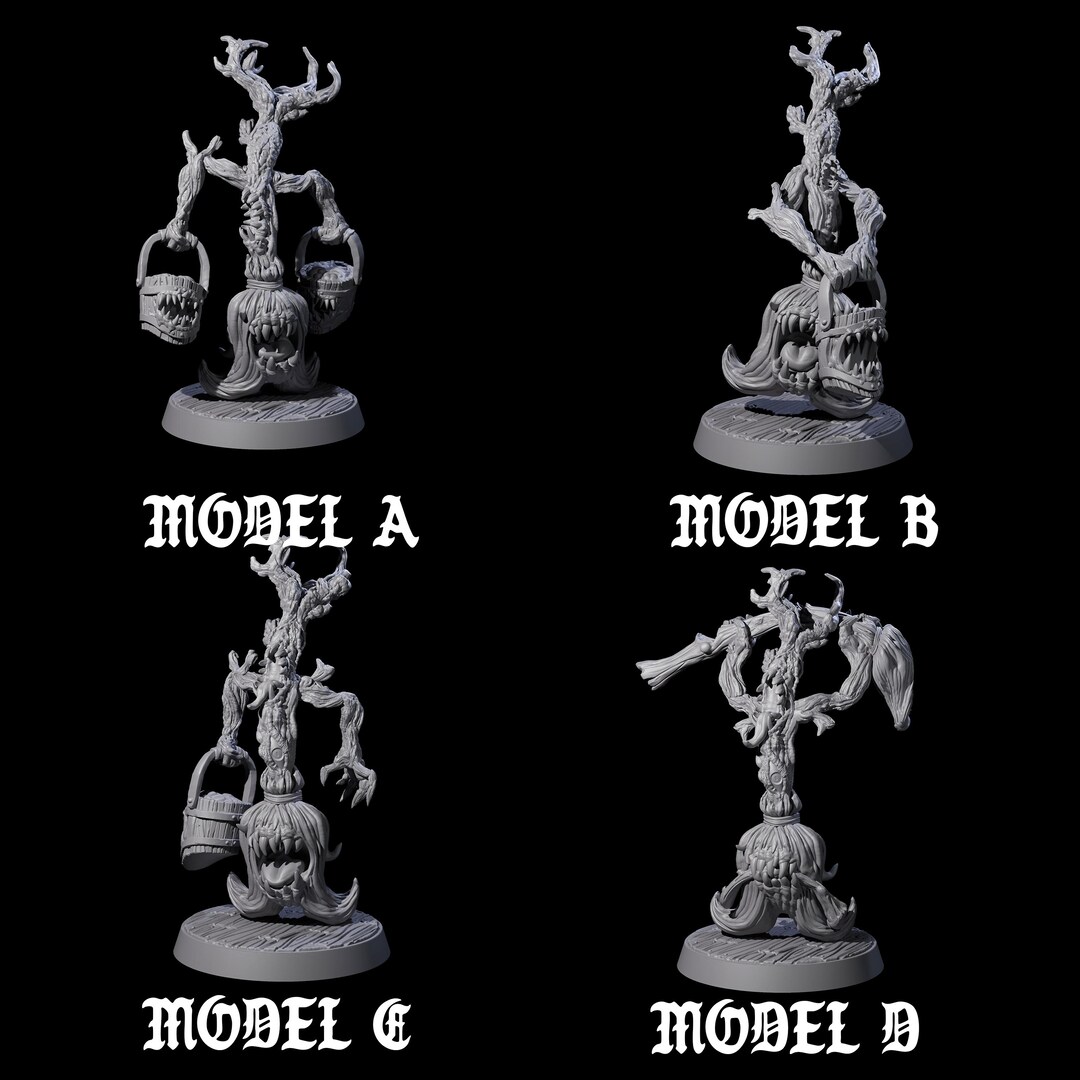 Four Evil Animated Brooms Miniature for D&D, Dungeons and Dragons ...