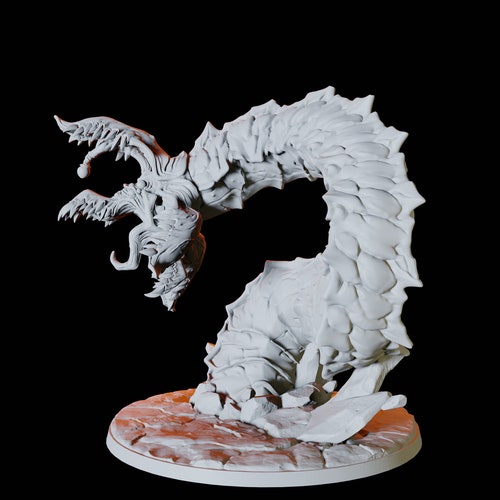 Coiled Purple Worm Miniature for D&D Dungeons and Dragons - Etsy