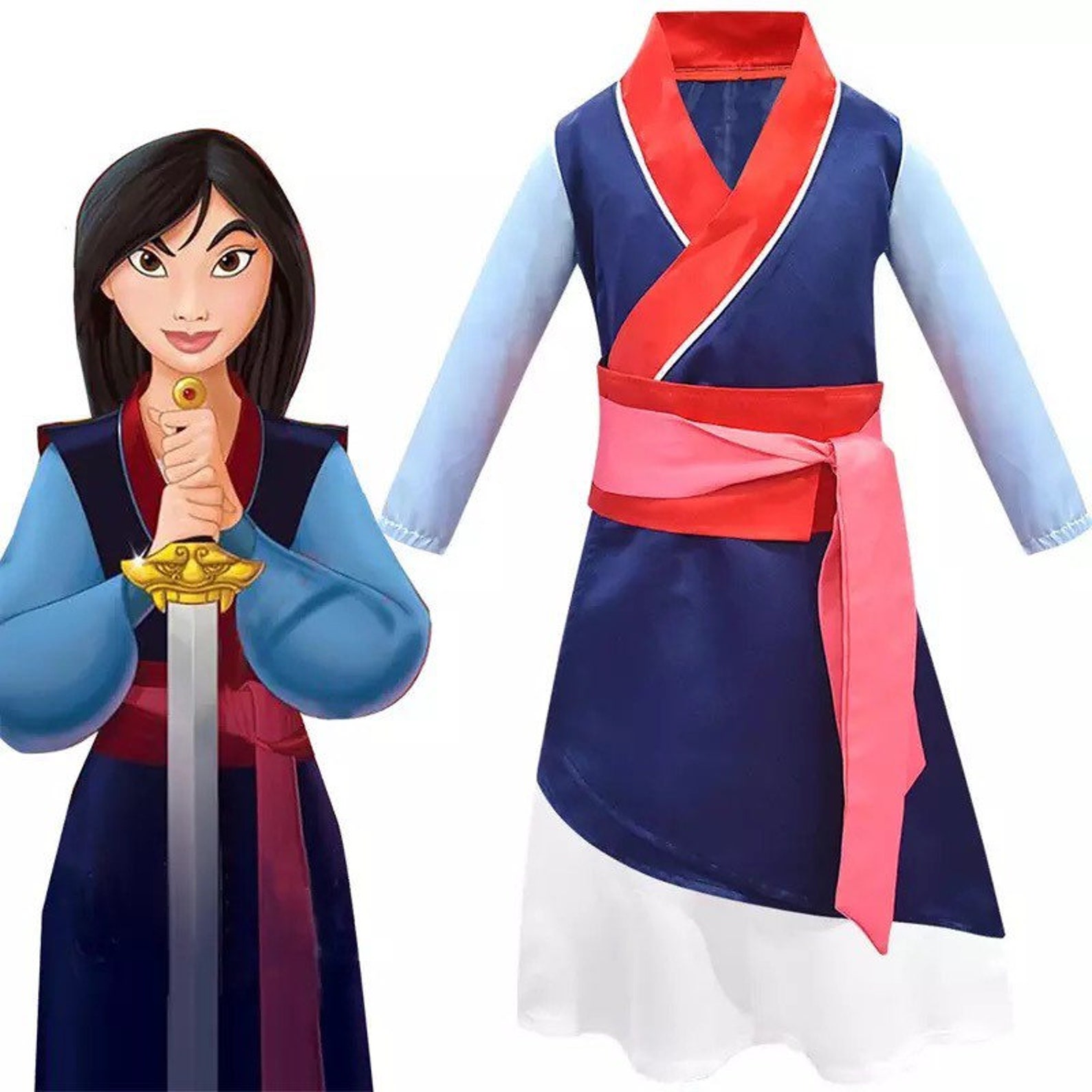 Disney inspirado Mulan princesa vestido conjunto de trajes | Etsy