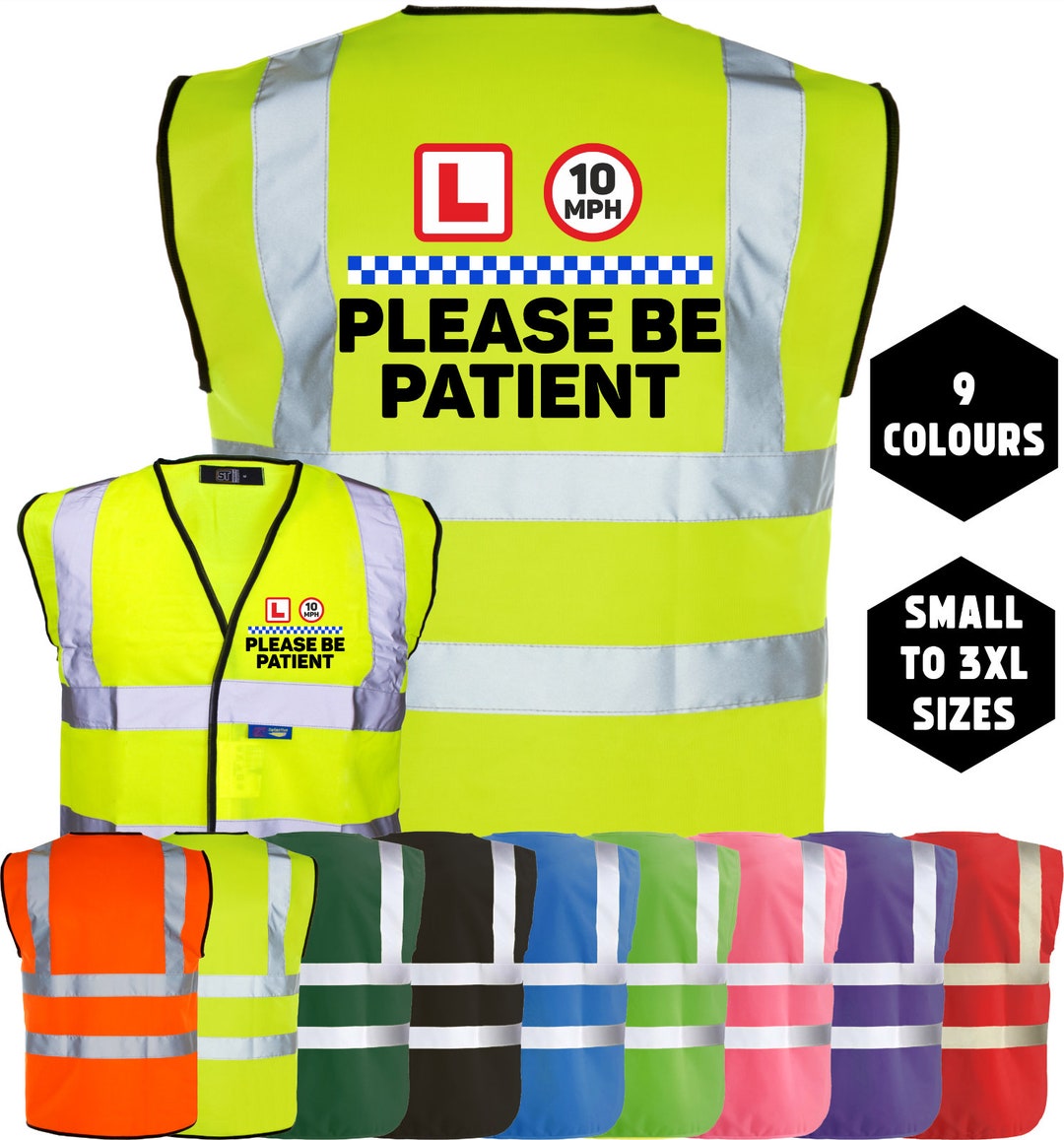 Equine Hi-vis Learner Rider Horse Viz Visibility Equestrian Safety Vest ...