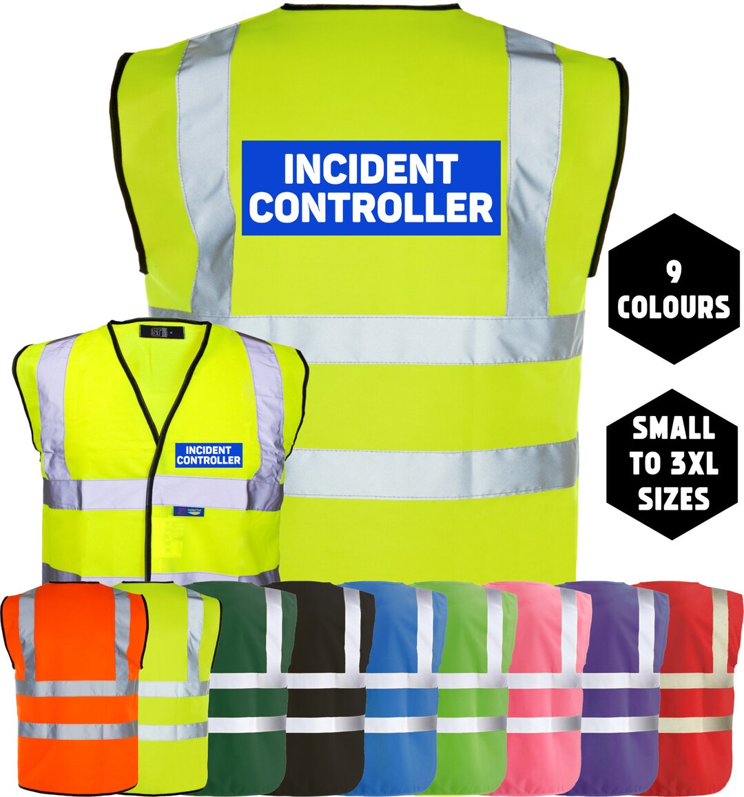 Incident Controller Printed Hi-vis Viz Visibility Safety Vest Waistcoat ...
