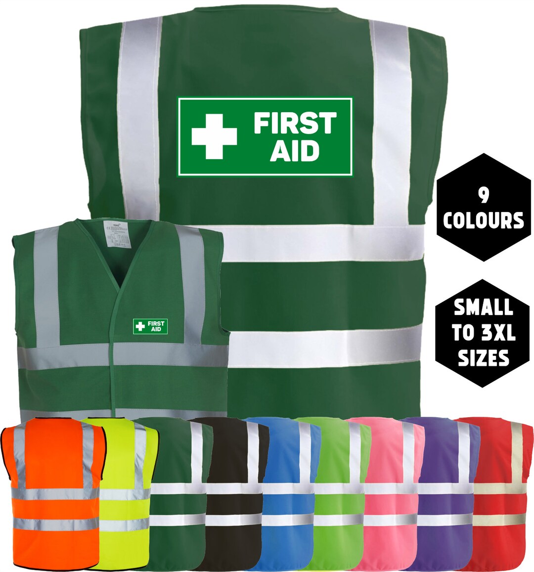 First Aid Printed Hi-vis High Viz Visibility Safety Vest - Etsy
