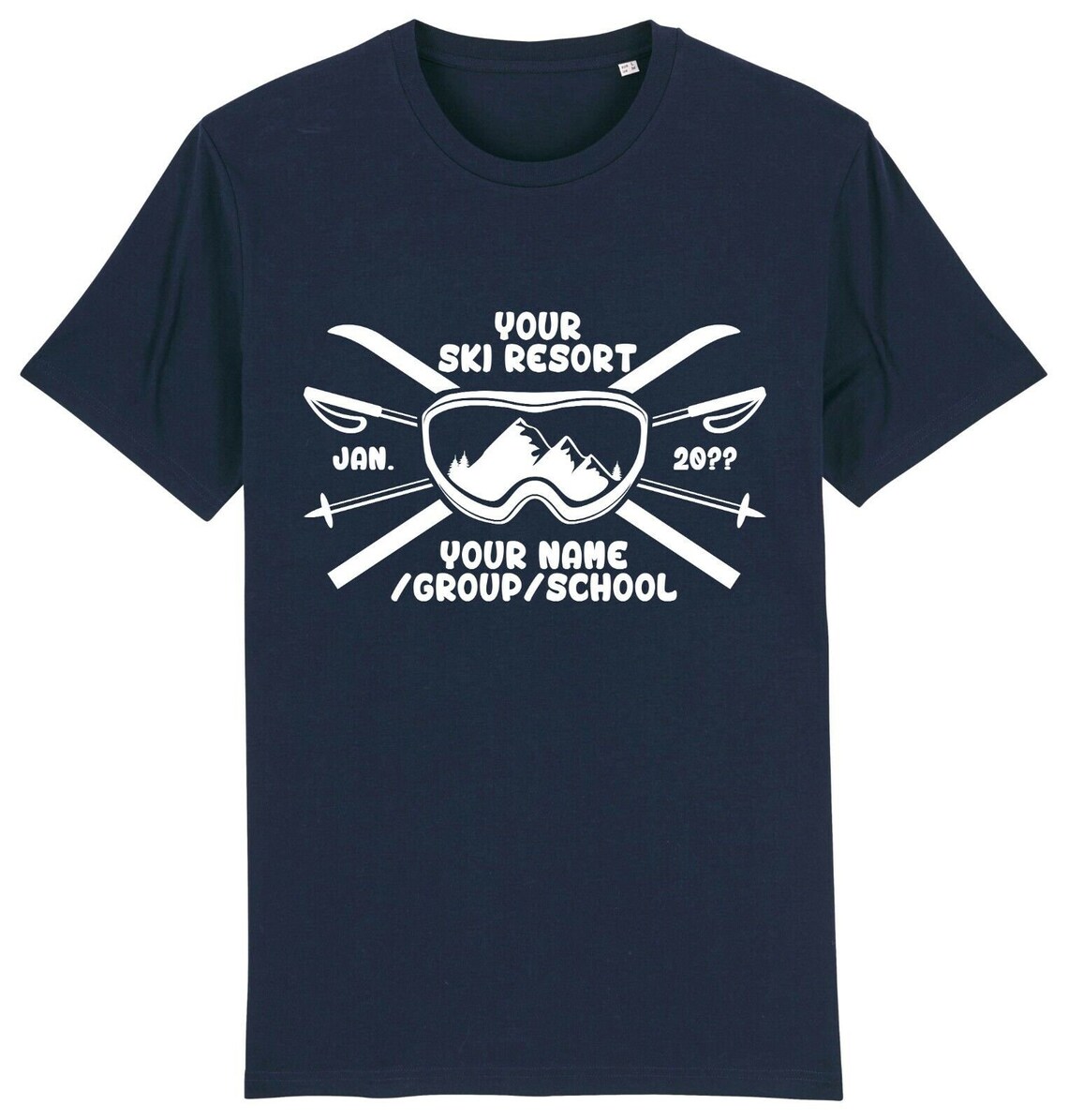 Customised/personalised Ski Holiday Trip Skiing Skier Group T-shirt ...