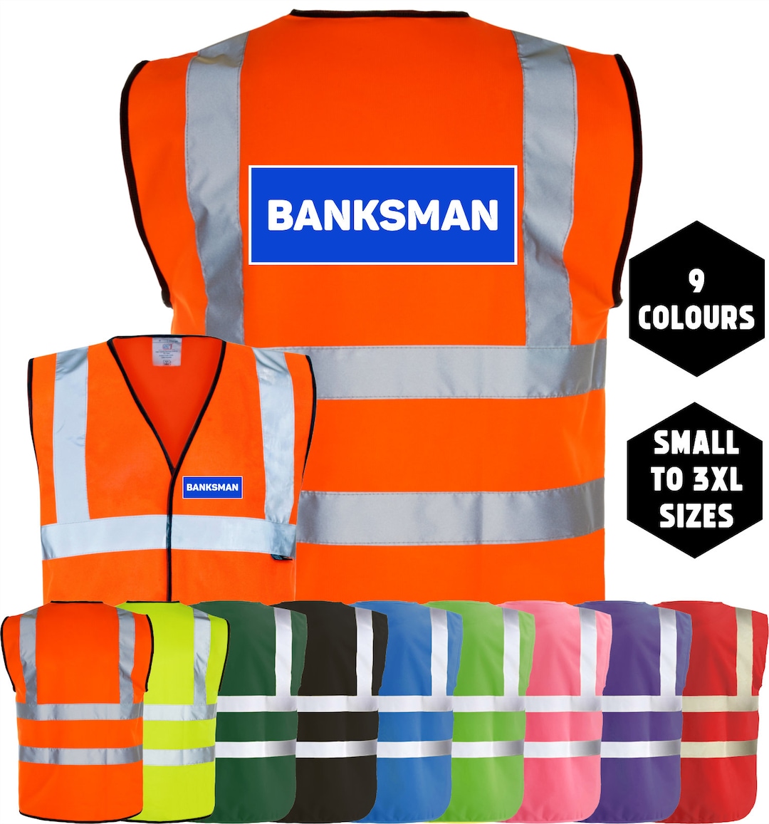 Banksman Printed Hi-vis High Viz Visibility Safety Vest Waistcoat ...
