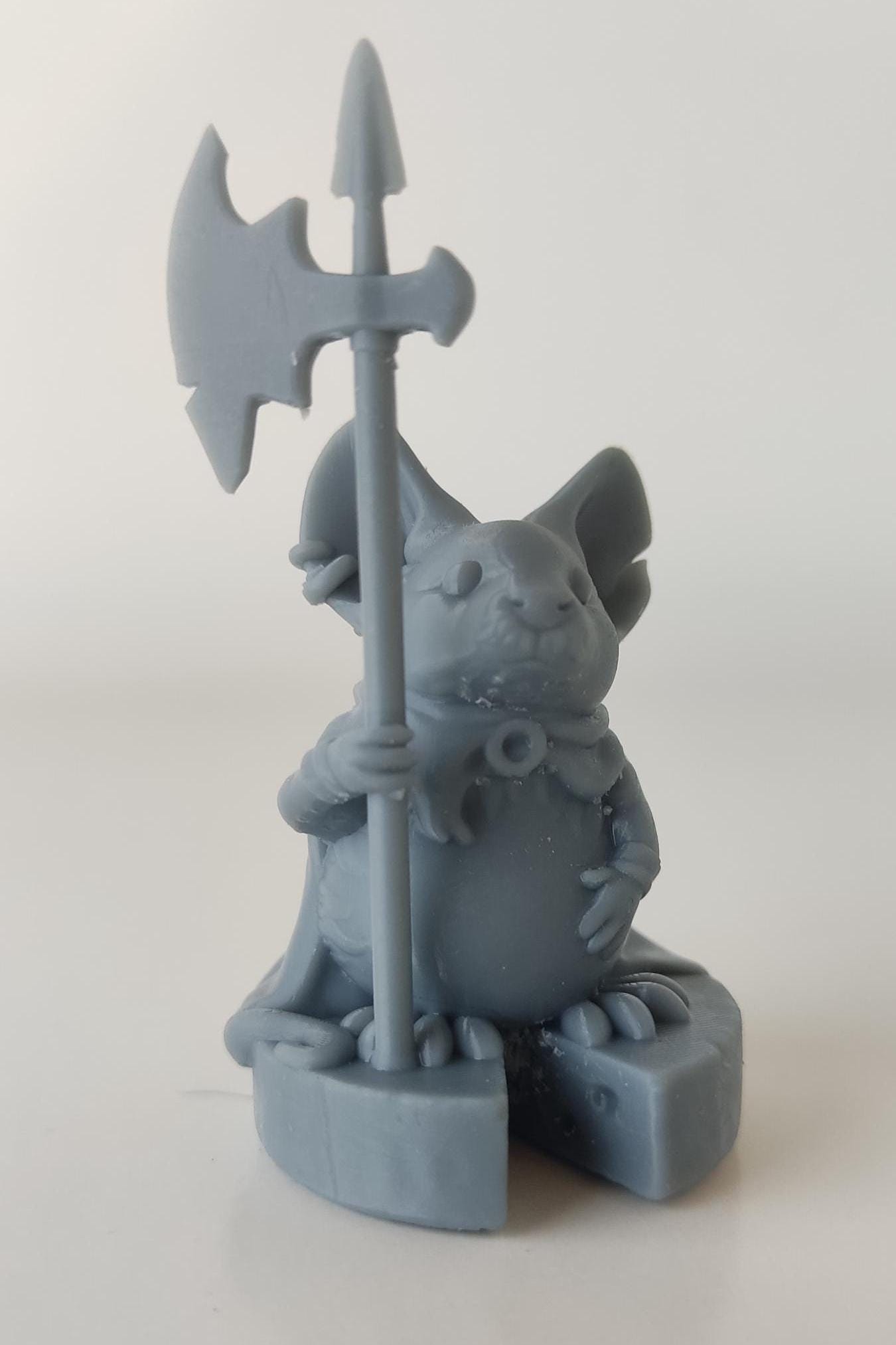 Mouse Tank Halberd Spear | Miniature Fantasy RPG Figurine Art Toy ...